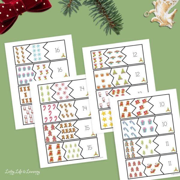 Christmas Addition Puzzles (1-20)