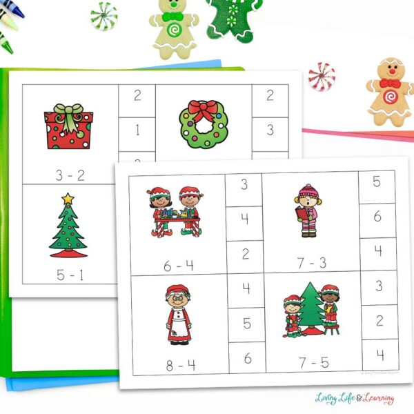 Christmas Addition and Subtraction Cards