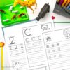 Animal Alphabet and Number Writing Worksheets