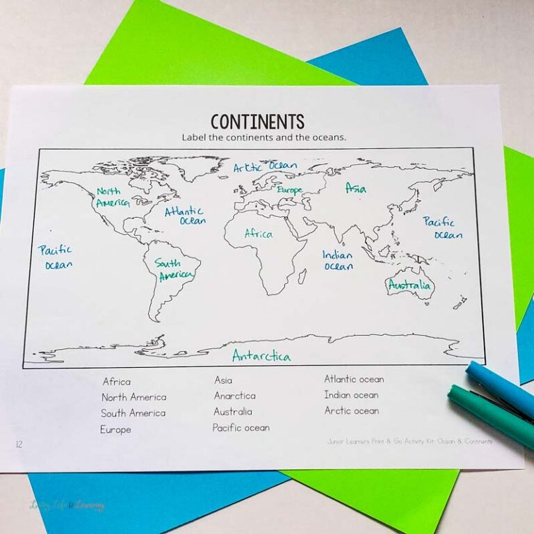 Junior Learners Print & Go Activity Kit: Continents and Oceans