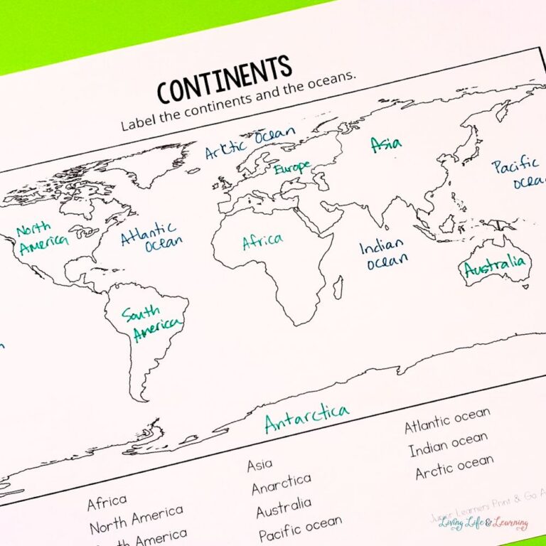 Junior Learners Print & Go Activity Kit: Continents and Oceans