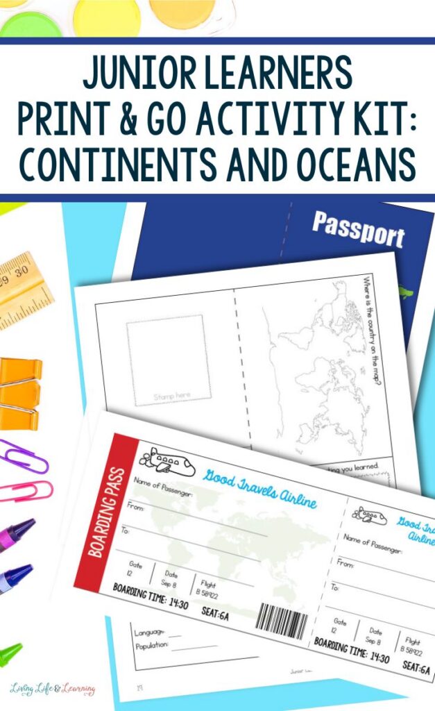 Junior Learners Print & Go Activity Kit: Continents and Oceans