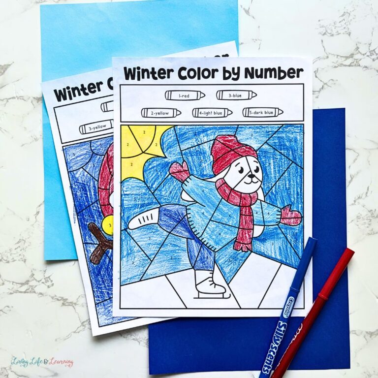 Winter Color by Number Printables