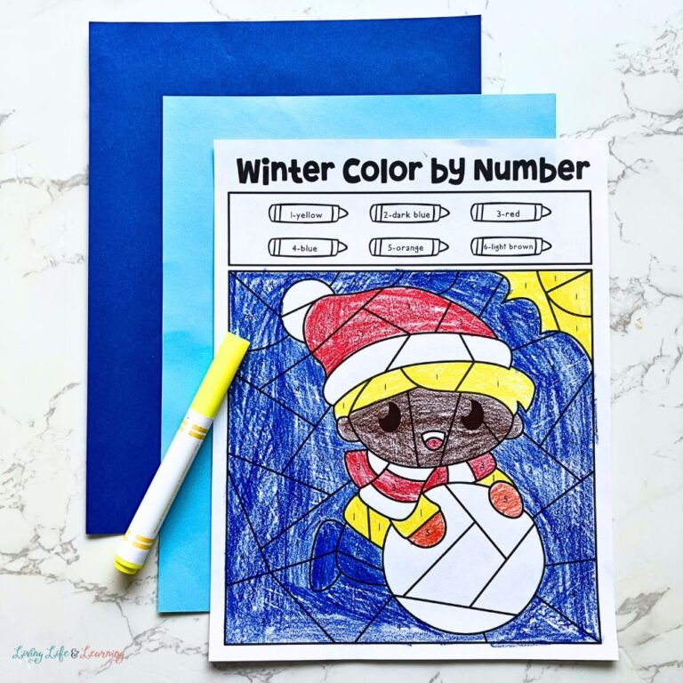 Winter Color by Number Printables