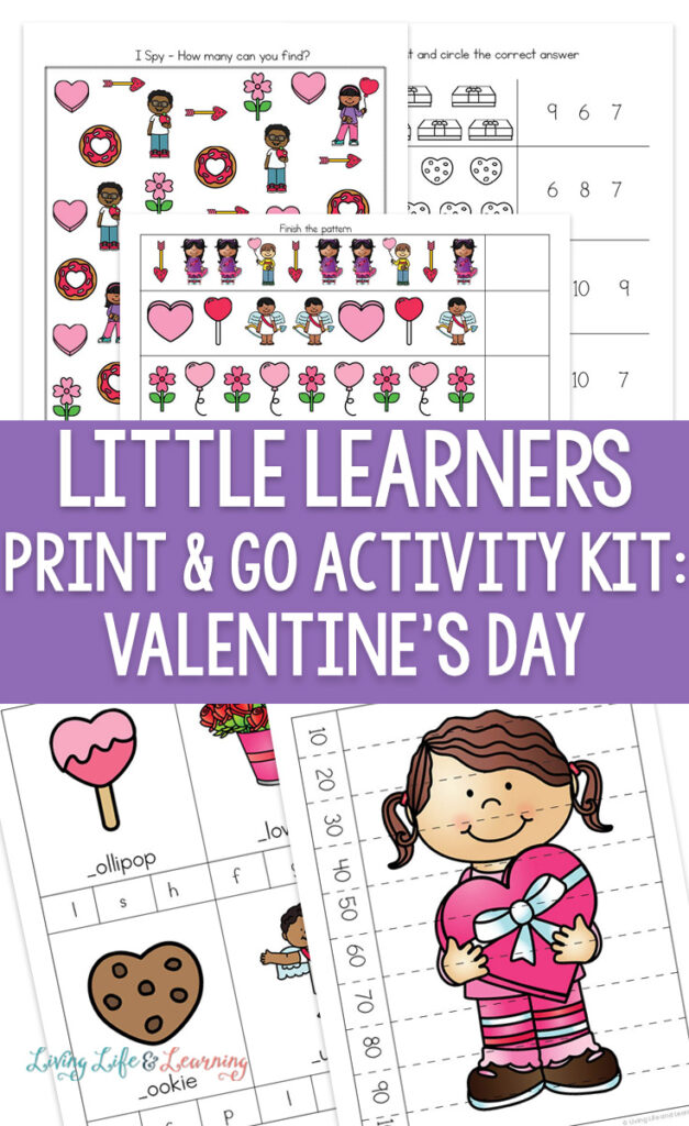Little Learners Print & Go Activity Kit: Valentine's Day