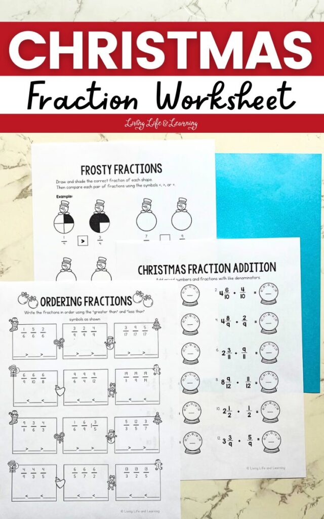 Christmas Fraction Worksheets