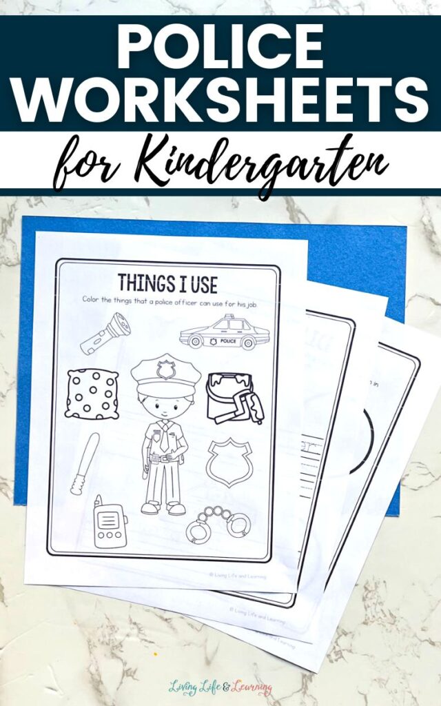 Police Worksheets for Kindergarten
