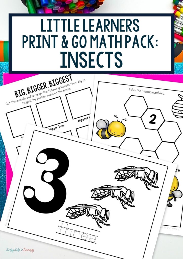 Little Learners Print & Go Math Pack: Insects