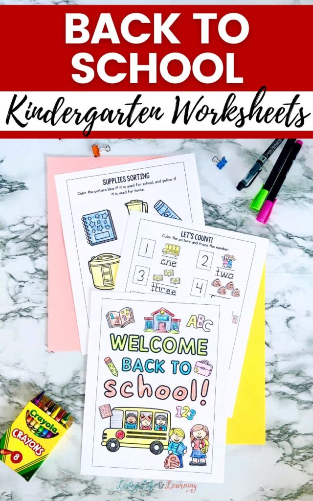 Back to School Kindergarten Worksheets