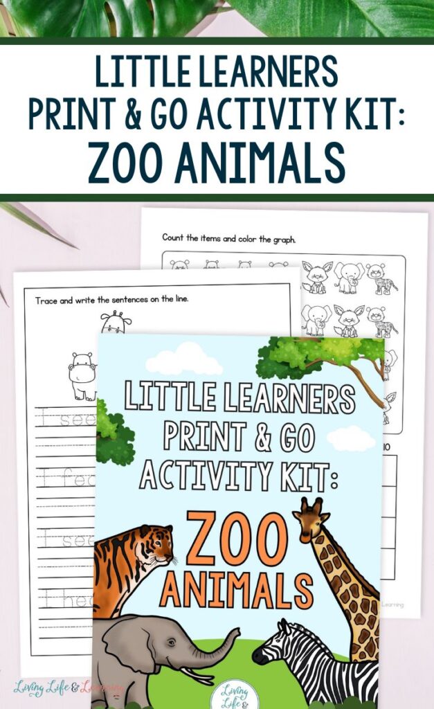 Little Learners Print & Go Activity Kit: Zoo Animals