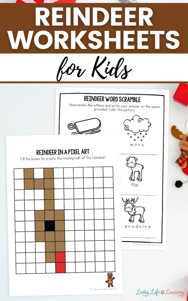 Reindeer Worksheets for Kids