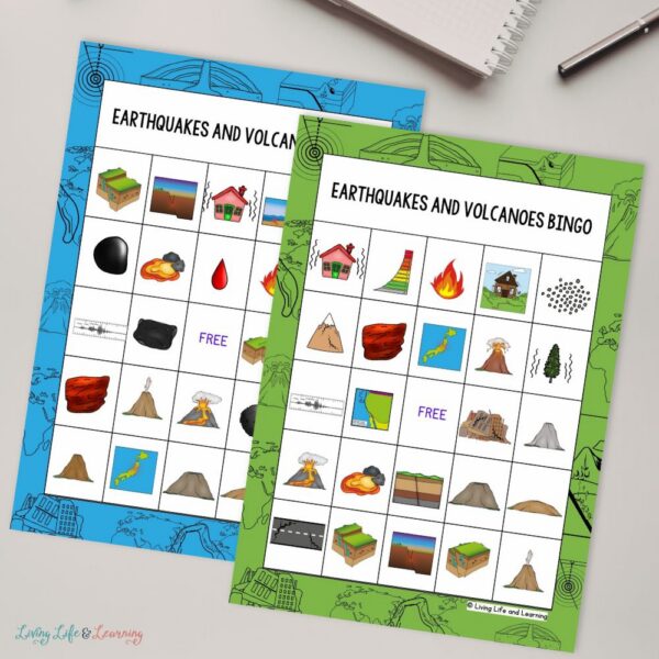 Earthquakes & Volcanoes Bingo Printables