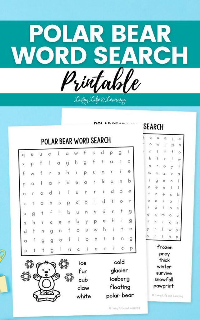 Polar Bear Word Search Printable